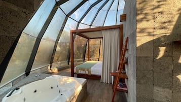 Quarto Panorâmico, 1 cama king-size, vista para a montanha | 1 quarto, lençóis de algodão egípcio, roupa de alta qualidade