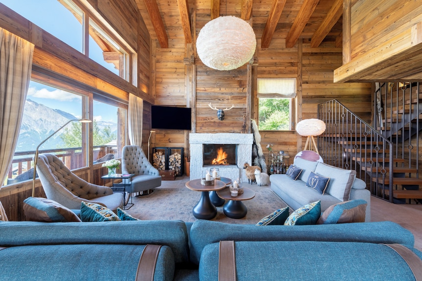 Chalet V With Lift, Heated Pool And Breathtaking Views - Suiza