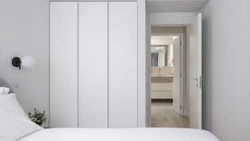 Apartamento Deluxe, 1 quarto | Roupa de alta qualidade, cofre no quarto