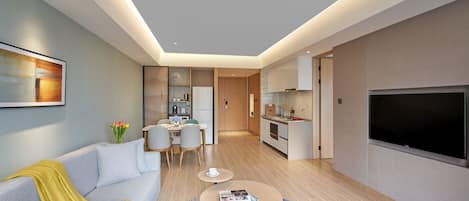 Suite Deluxe, 1 quarto | Roupa de alta qualidade, edredões de penas