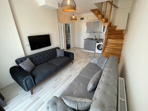 Duplex família, 2 quartos, vista para a cidade | Roupa de cama