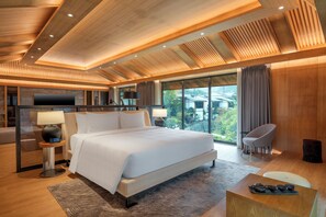 Vila presidencial, 1 cama King | Frigobar, cofres nos quartos, escrivaninha, cortinas blackout