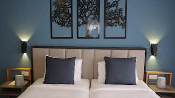 Quarto duplo com design assinado | 1 quarto, roupas de cama premium, frigobar, cofres nos quartos