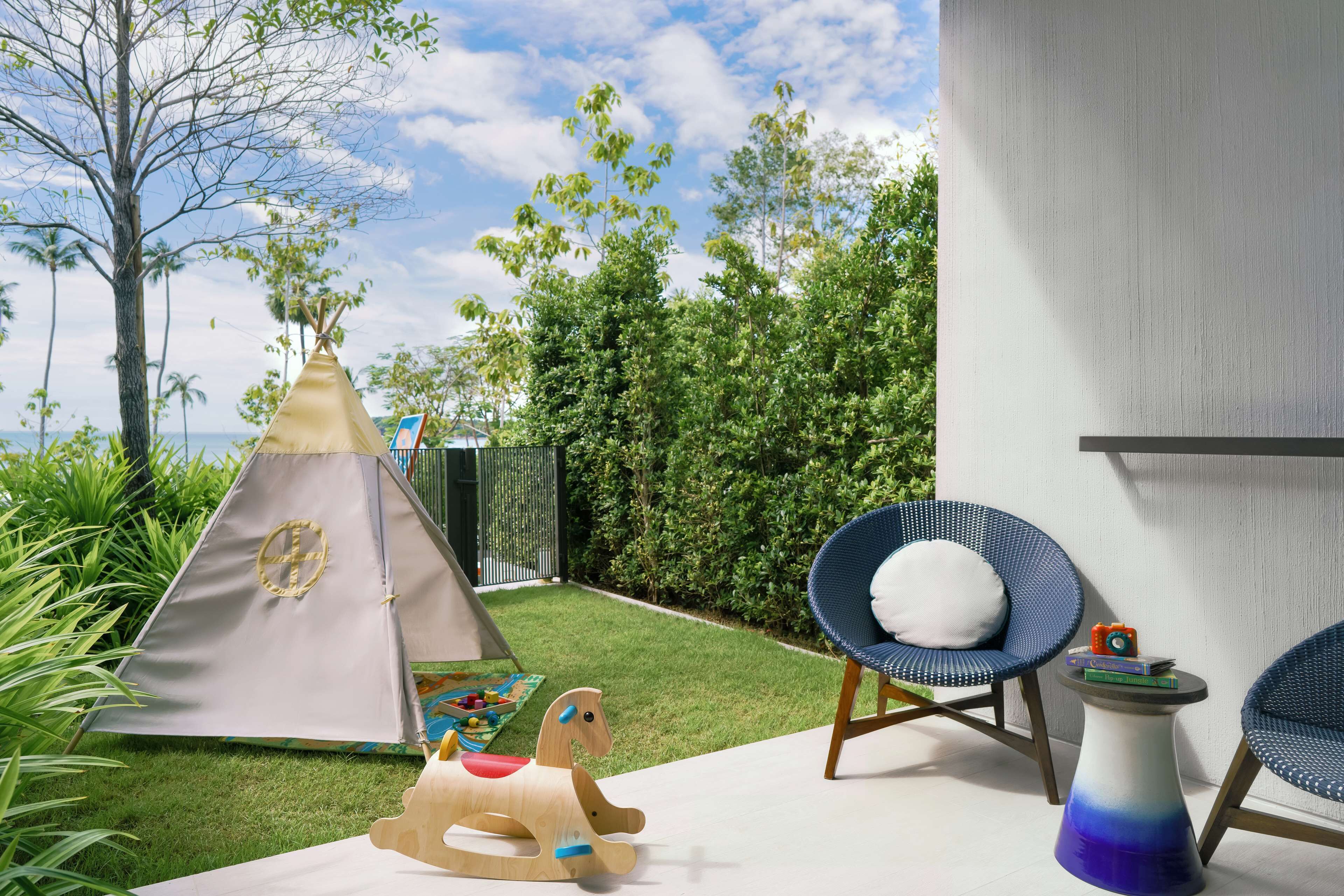 Quarto família, 1 cama King, vista para o jardim (with Bunk Bed) | Roupas de cama premium, frigobar, cofres nos quartos