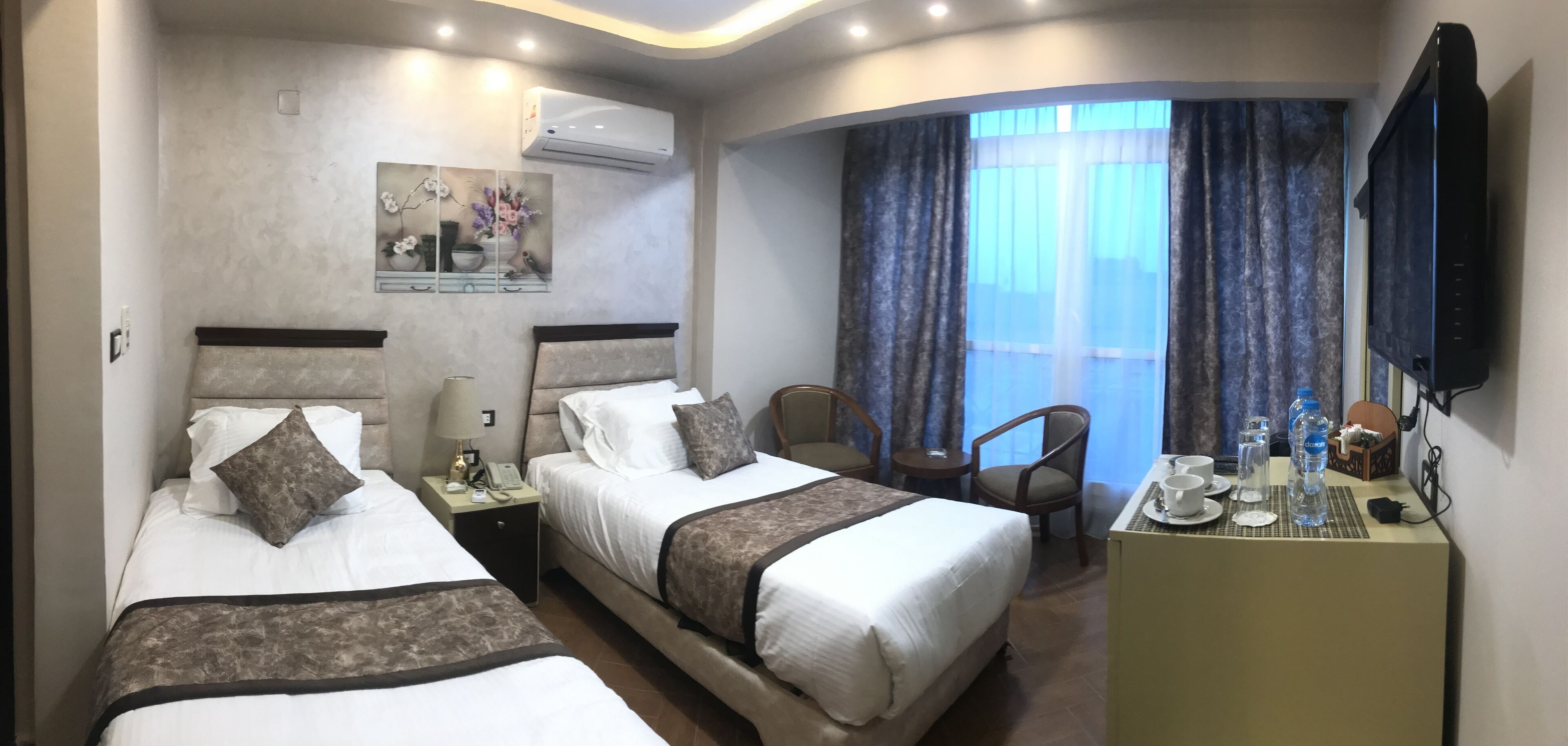 Lençóis de algodão egípcio, roupa de alta qualidade, minibar 