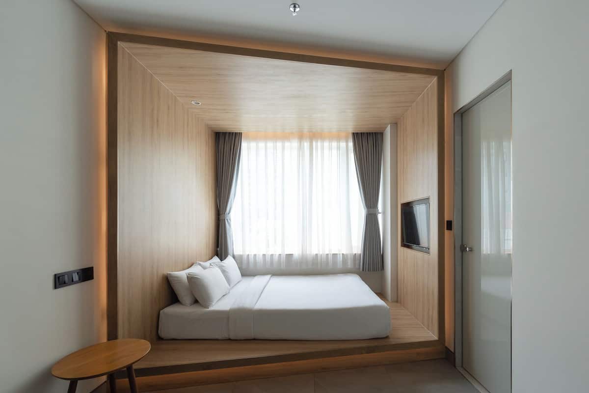 Estúdio standard, para não fumantes, vista para a cidade | Roupas de cama premium