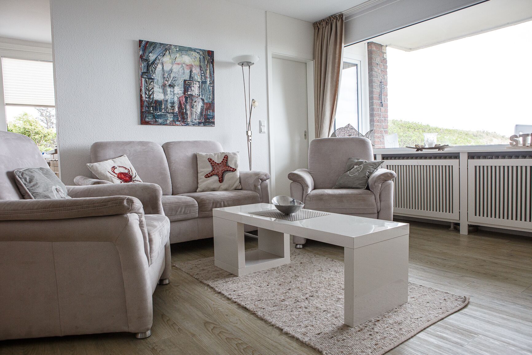 Frühstücken Bei Morgensonne Auf Dem Südbalkon Mit Herlichem Meerblick  Urlaubsf - Utersum