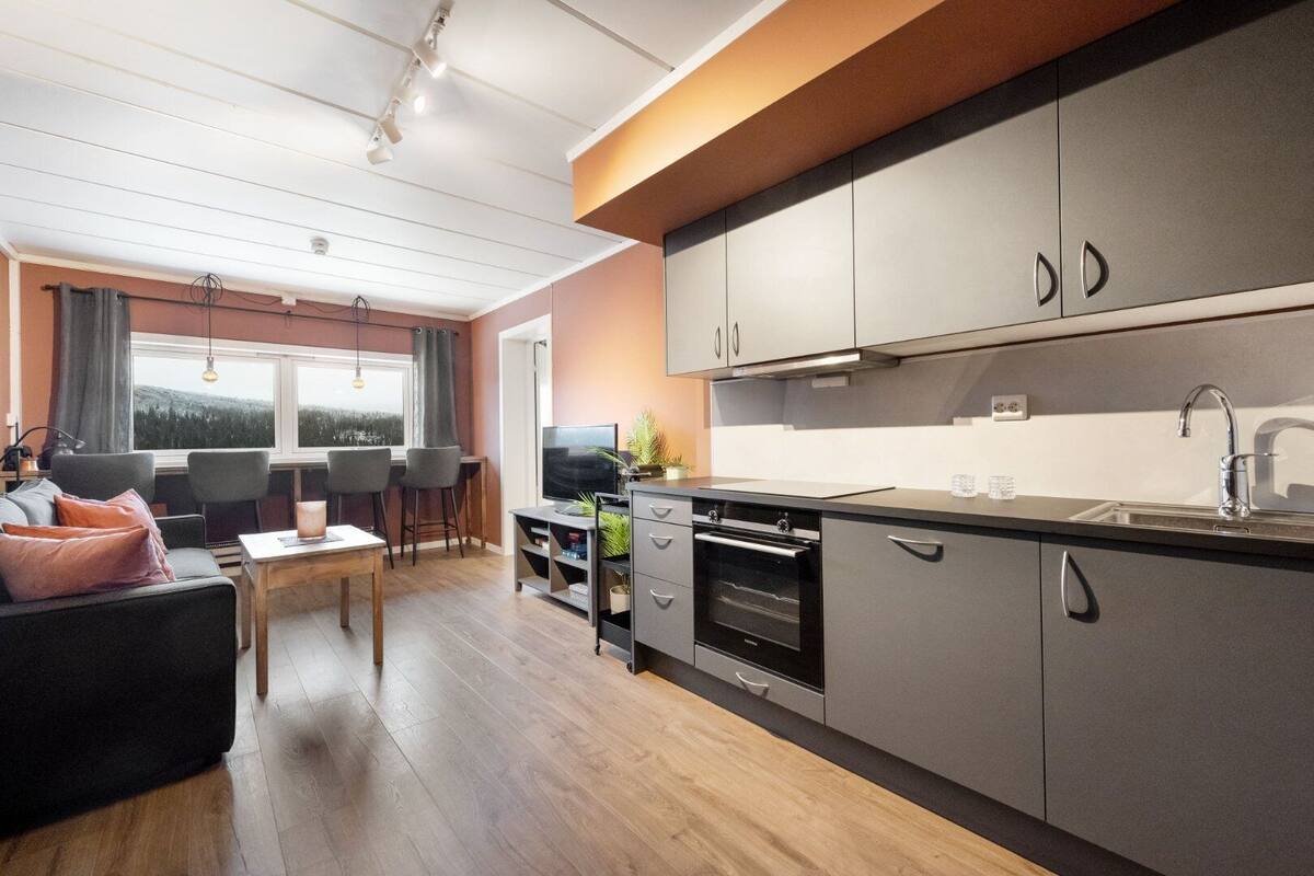 Apartamento | Cozinha privada | Uma cadeira de bebé 