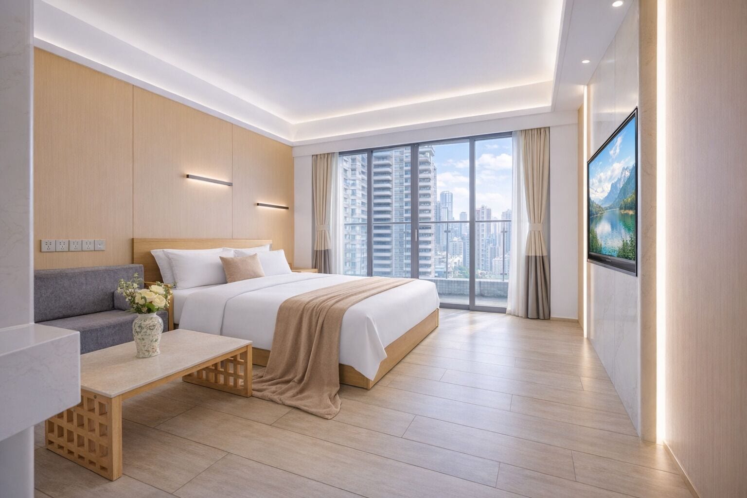 Quarto conforto | Roupas de cama premium, cofres nos quartos, individualmente decorados