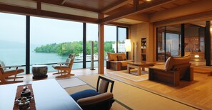 Suite Premier, vista para o lago (AMA no ZA, private hot spring) | Vista para o lago