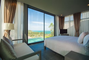 Ocean View Pool Villa | Roupa de alta qualidade, edredões de penas