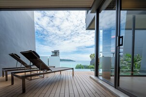Dúplex, piscina privativa, vista para o oceano (Villa) | Vista da varanda