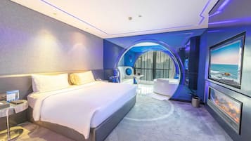 Quarto, 1 cama king-size (Digital Style Room) | Roupa de alta qualidade, camas de colchão pillowtop, minibar