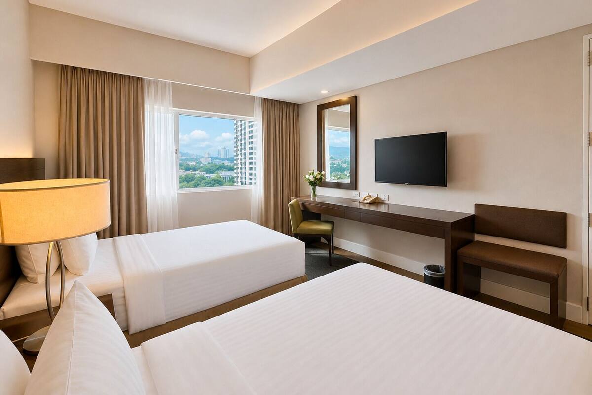 Quarto superior, 2 camas de solteiro | Roupas de cama premium