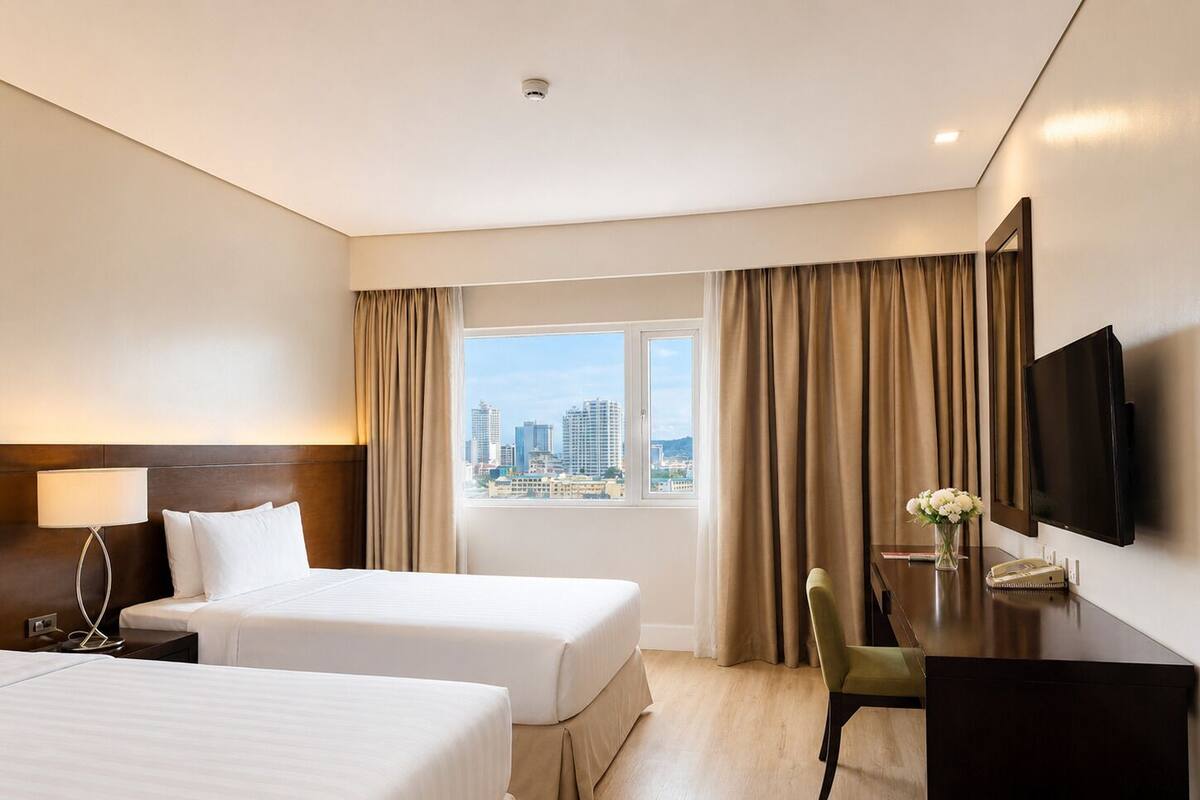 Quarto luxo, 2 camas de solteiro | Roupas de cama premium