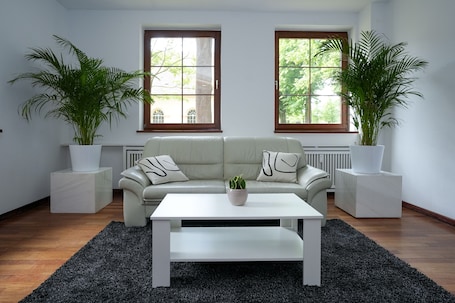 Área de estar no saguão. Hotel Sophienhof