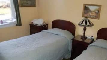 Quarto duplo, 2 camas de solteiro, banheiro privativo | Ferros/tábuas de passar roupa, Wi-Fi de cortesia