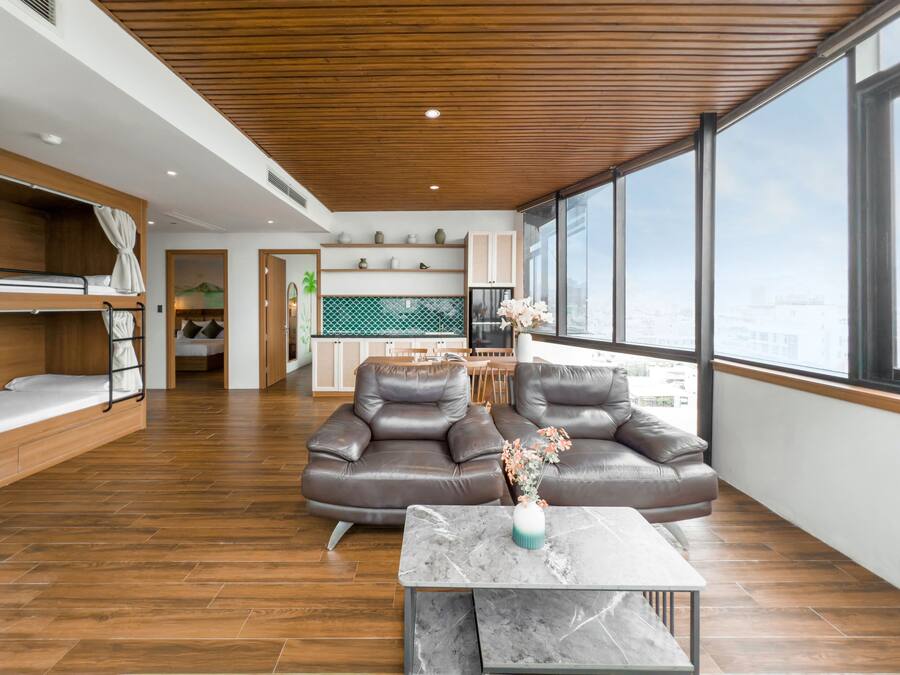 Quarto duplo, 2 quartos, para não fumantes, vista para o rio | Cortinas blackout, Wi-Fi de cortesia, roupa de cama