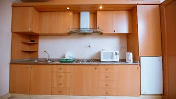 Suite Executiva, 2 camas individuais | Cozinha privada | Um frigorífico, um micro-ondas, uma placa de cozinha