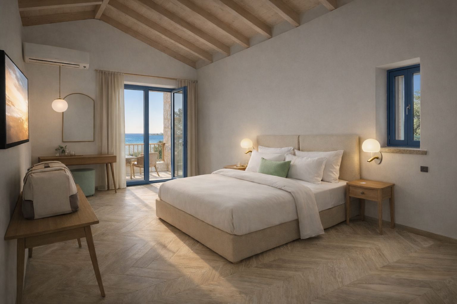 Superior Residence with sea view | Roupa de alta qualidade, cofre no quarto, com decoração personalizada 