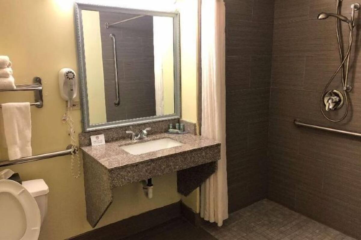 Banheiro | Produtos de toalete grátis, secador de cabelo, toalhas de banho