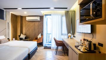 Quarto Deluxe | Cofre no quarto, Wi-fi grátis, roupa de cama fornecida