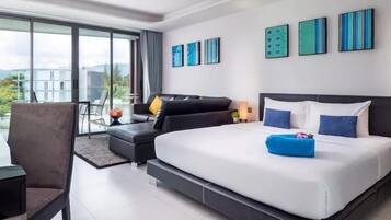 Estúdio, vista para o mar | Roupa de alta qualidade, cofre no quarto, quartos insonorizados