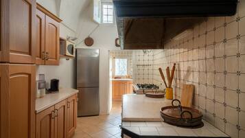 Apartamento, 3 quartos, acessível, terraço | Cozinha privada | Um frigorífico/congelador grande, um micro-ondas, um forno