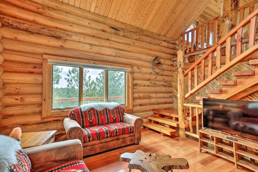 Custom Black Hills Log Cabin W/ Views, Secluded, 12 Miles To Mt Rushmore! - Hermosa, SD