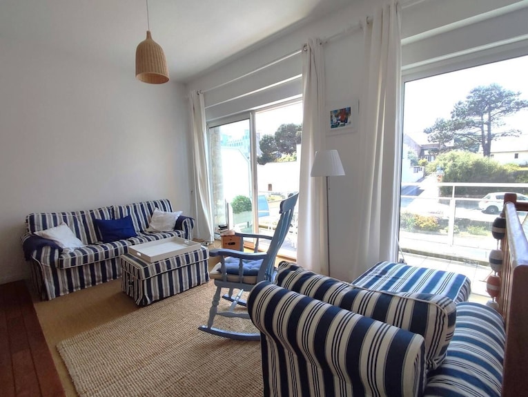 Beautiful Sea View Duplex In A Residence Facing The Coz Beach In Tregastel - Trégastel