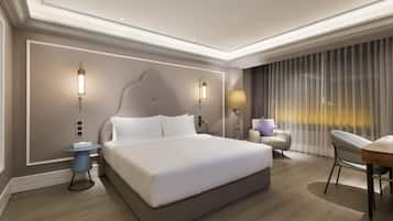 Suíte luxo, 1 cama King | Frigobar, quartos à prova de som, Wi-Fi de cortesia