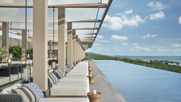 5 piscinas exteriores, toldos gratuitos, guarda-sóis