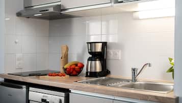 Apartamento standard | Cozinha privada | Geladeira, micro-ondas, lava-louças