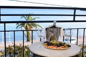 Quarto Duplo ou Twin Premier, vista para o mar | Lençóis de algodão egípcio, roupa de alta qualidade 