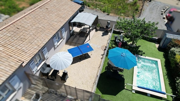 Gîte L'odyssée Pour 6 Personnes Avec Piscine Privée Et Sécurisée - Joyeuse