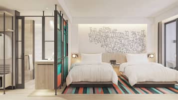aloft Double Room, Quarto, 2 camas de casal, para não fumantes, sacada | Cofres nos quartos, escrivaninha, ferros/tábuas de passar roupa