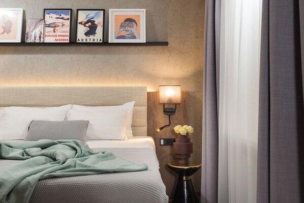 One Bedroom Apartment Open Plan | 1 quarto, roupa de alta qualidade, cofre com capacidade para portátil 