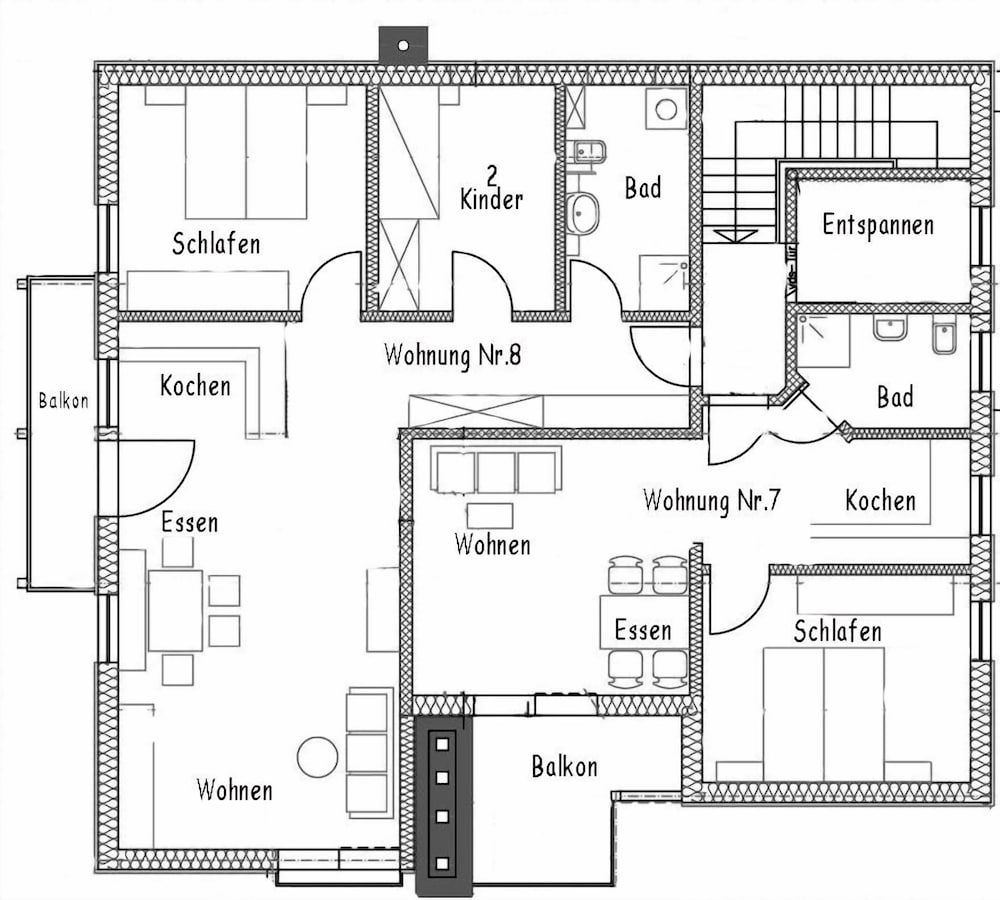 Ferienwohnung Nr. 8, 70 Qm Dachgeschoss, 2 Separate Schlafzimmer - Bad Endorf