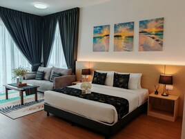 Suíte estúdio premier | Escrivaninha, Wi-Fi de cortesia, roupa de cama