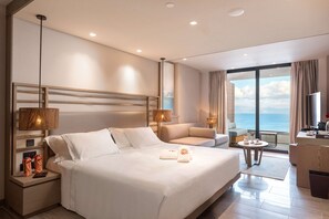 1 quarto, roupas de cama antialérgicas, frigobar, cofres nos quartos