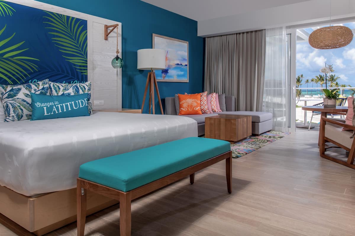 Suíte lua de mel, de frente para a praia | Roupas de cama premium, camas com colchões pillow-top, frigobar