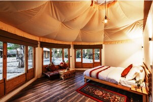 Chalé Deluxe, 1 cama de casal, vista para a montanha | 1 quarto, roupa de cama fornecida 