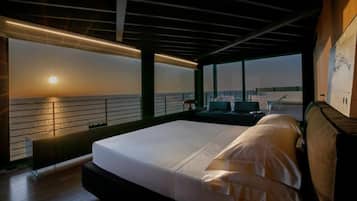 Quarto panorâmico | Roupas de cama antialérgicas, frigobar, cofres nos quartos