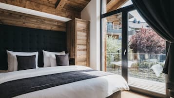 Chalé, sauna seca (private) | 1 quarto, cofres nos quartos, Wi-Fi de cortesia, roupa de cama