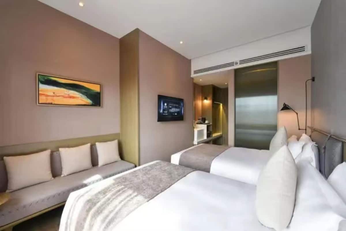 Quarto Twin Empresarial | 1 quarto, cofre no quarto, cortinas/cortinados opacos