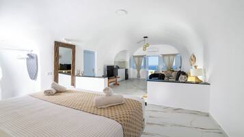 Villa Royal, vista para o mar | 1 quarto, lençóis de algodão egípcio, roupa de alta qualidade