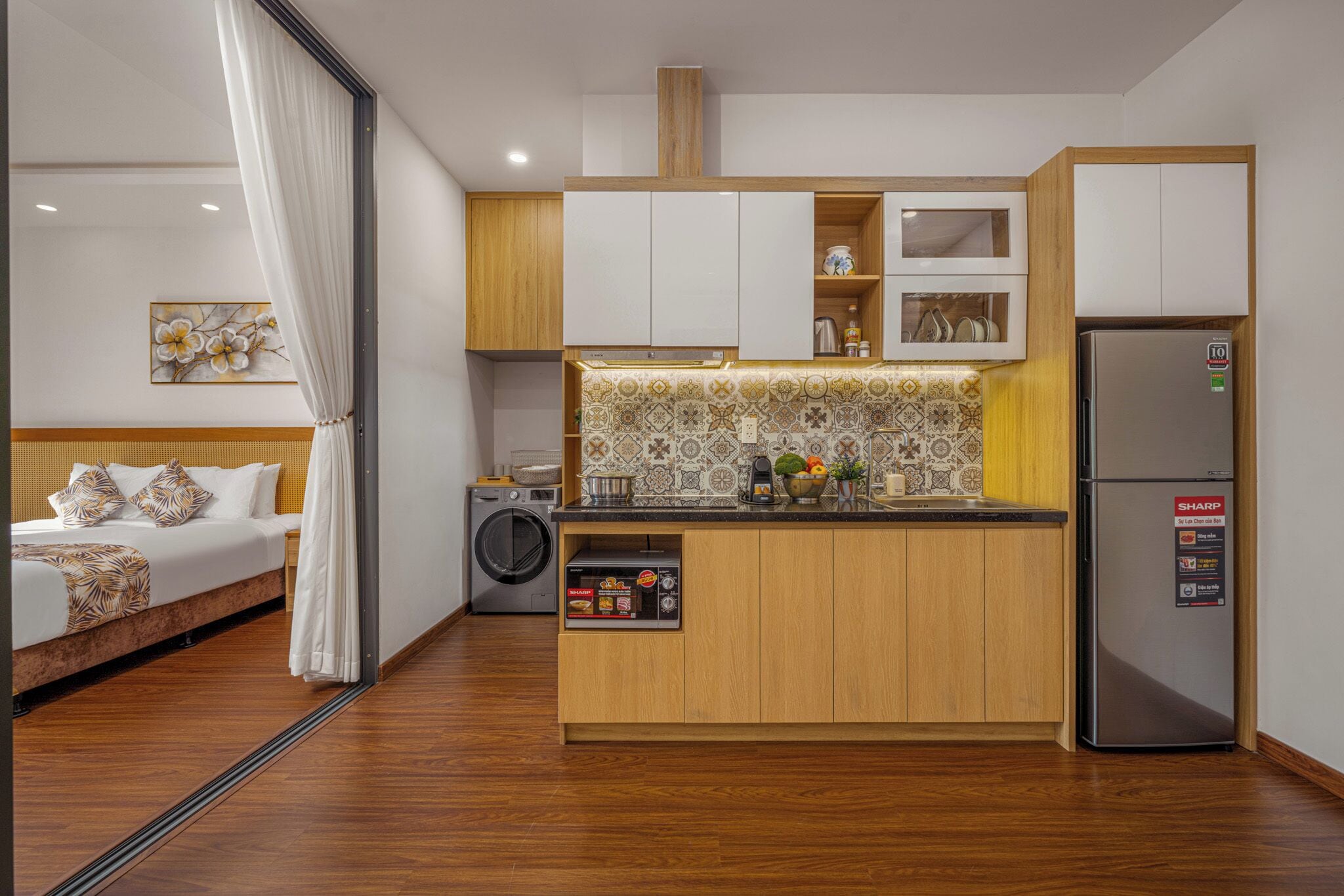 Apartamento Premium | Cozinha privada | Minifrigorífico, Rolo de cozinha 