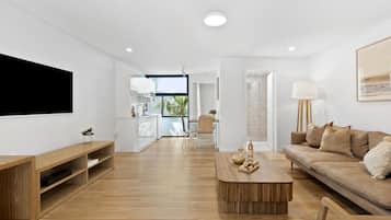 Apartamento, 2 quartos | 2 quartos, camas de colchão Select Comfort, com decoração personalizada