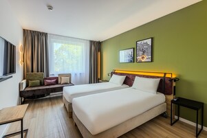 Quarto Standard, 2 camas individuais | Secretária, cortinas/cortinados opacos, quartos insonorizados 