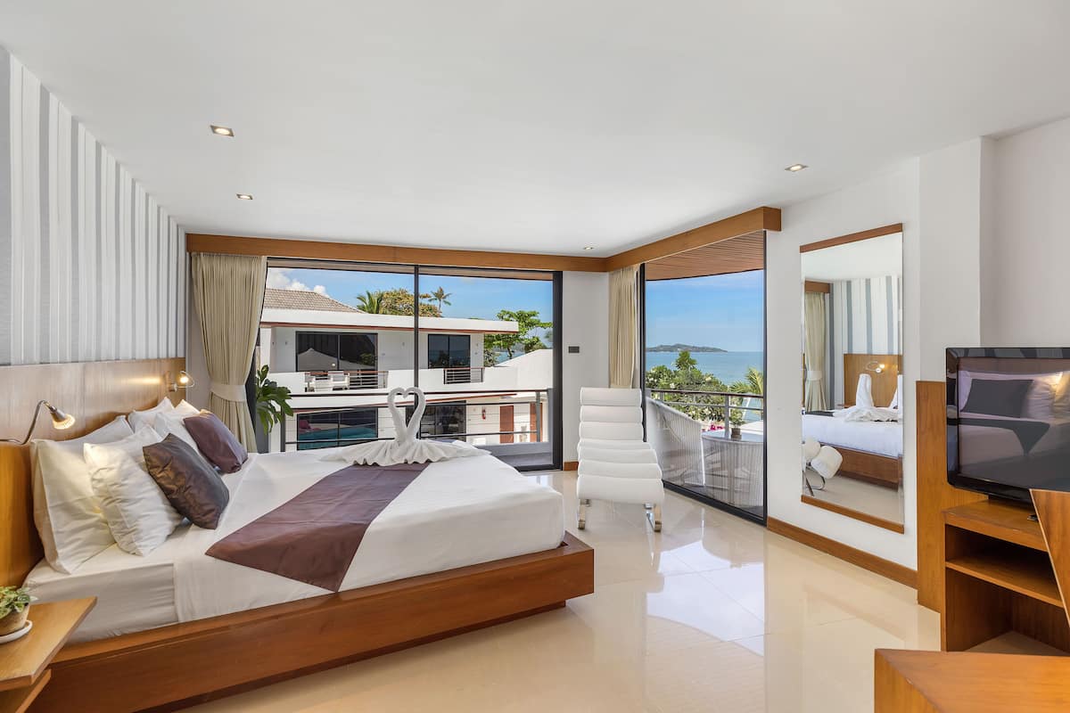 Front Deluxe Second Floor Room Seaview | Roupa de alta qualidade, cofre no quarto, cortinas/cortinados opacos